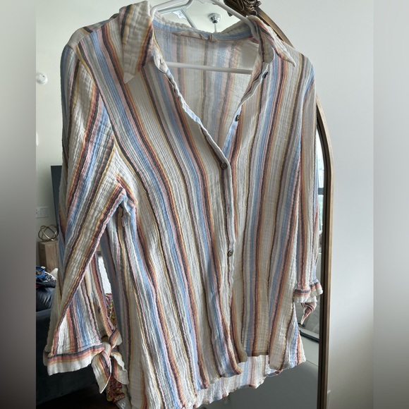 Soft Surroundings | Tops | Soft Surroundings Sunset Button Front Cotton ...
